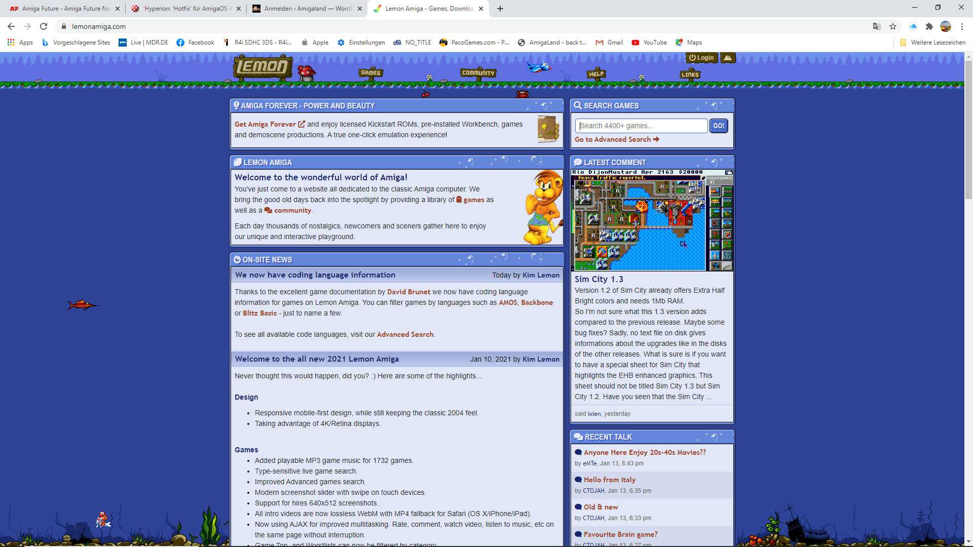 Neue Lemon Amiga Webseite online – Amigaland